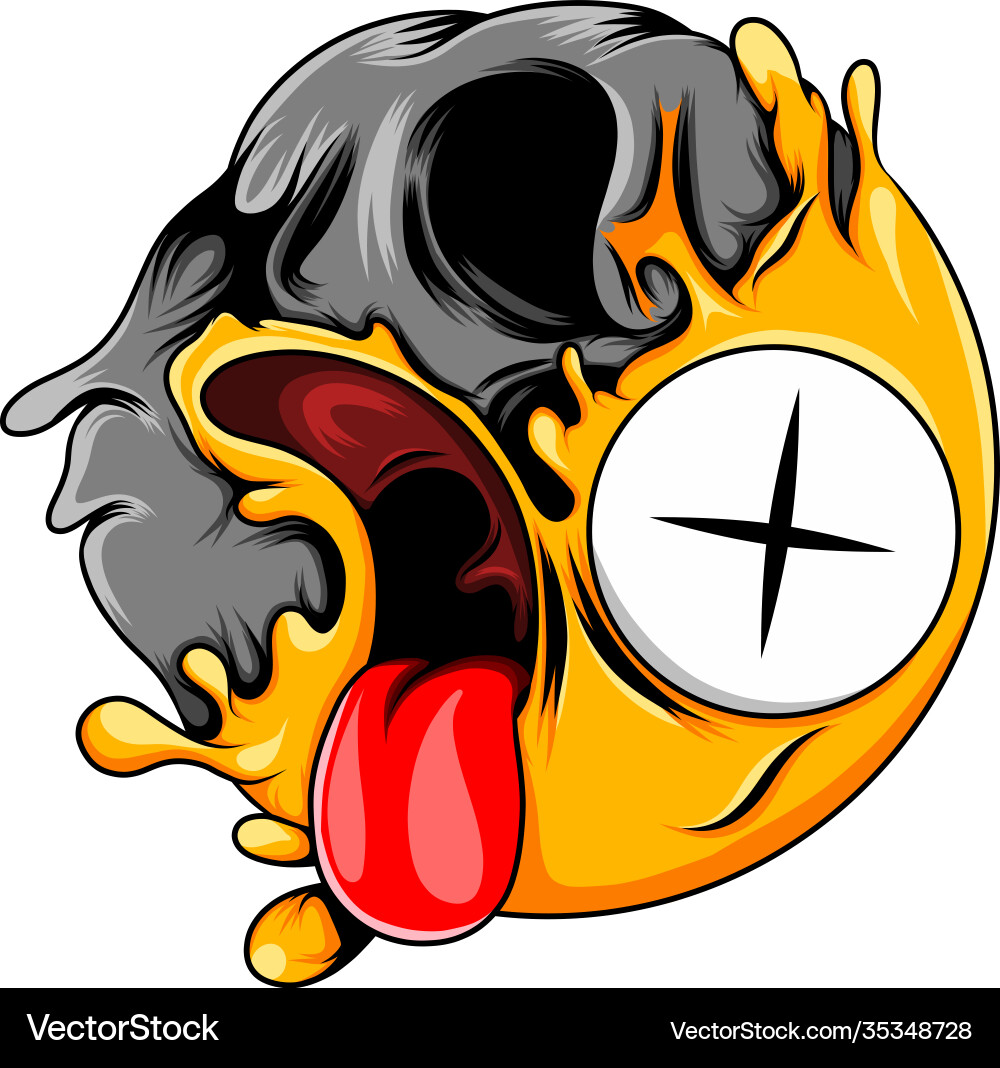 An expression with die face changes to death Vector Image