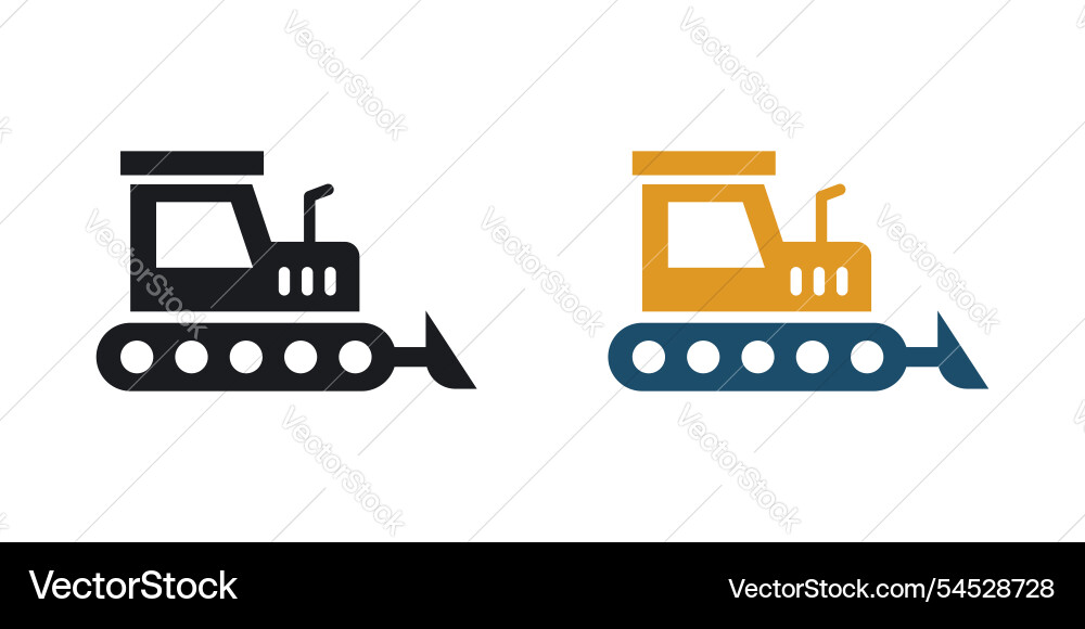 Bulldozer icon Royalty Free Vector Image - VectorStock