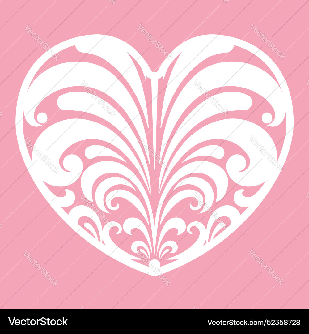 Decorative heart damask ornate style Royalty Free Vector