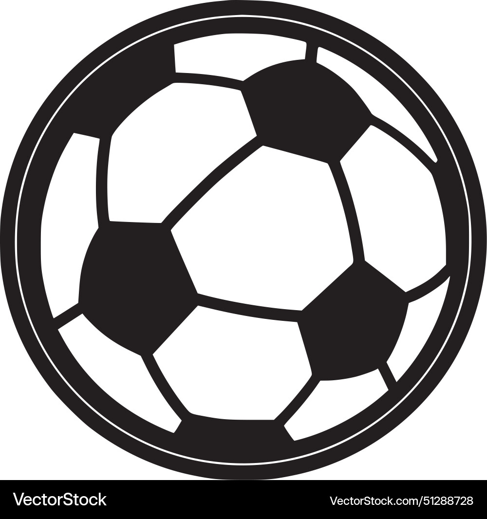 Football - black and white Royalty Free Vector Image