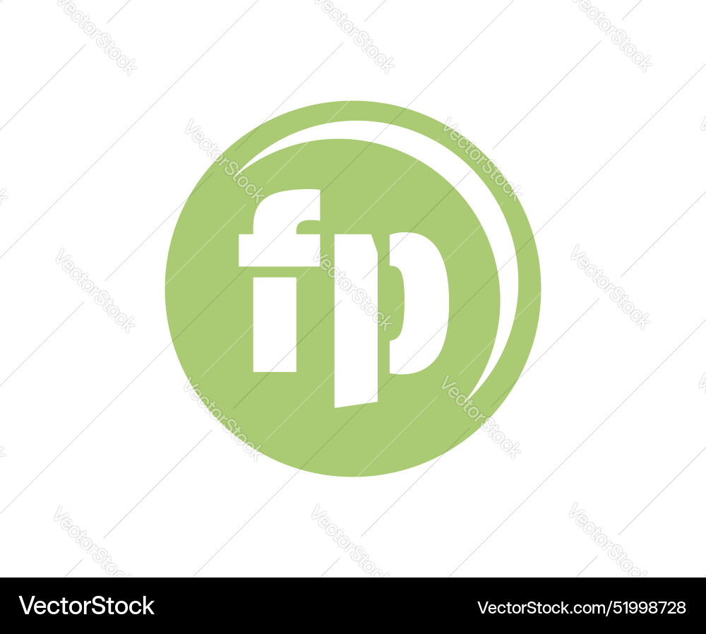 Fp sport emblem or team logotype ball logo Vector Image