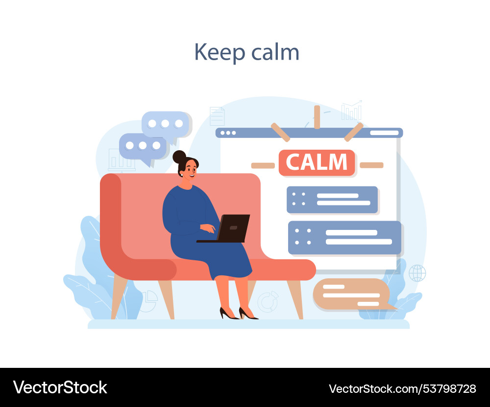 Keep calm with judgement at work employee dealing Vector Image