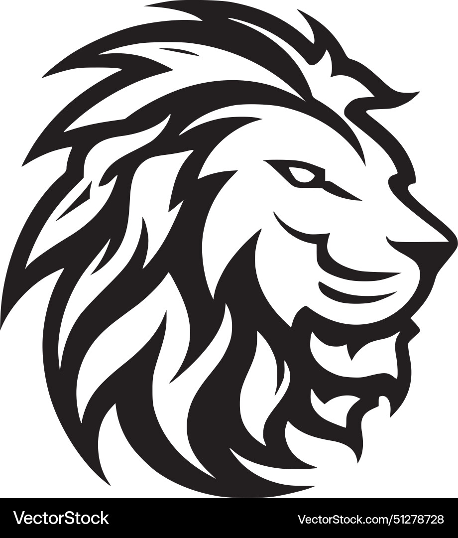 Lion - black and white Royalty Free Vector Image