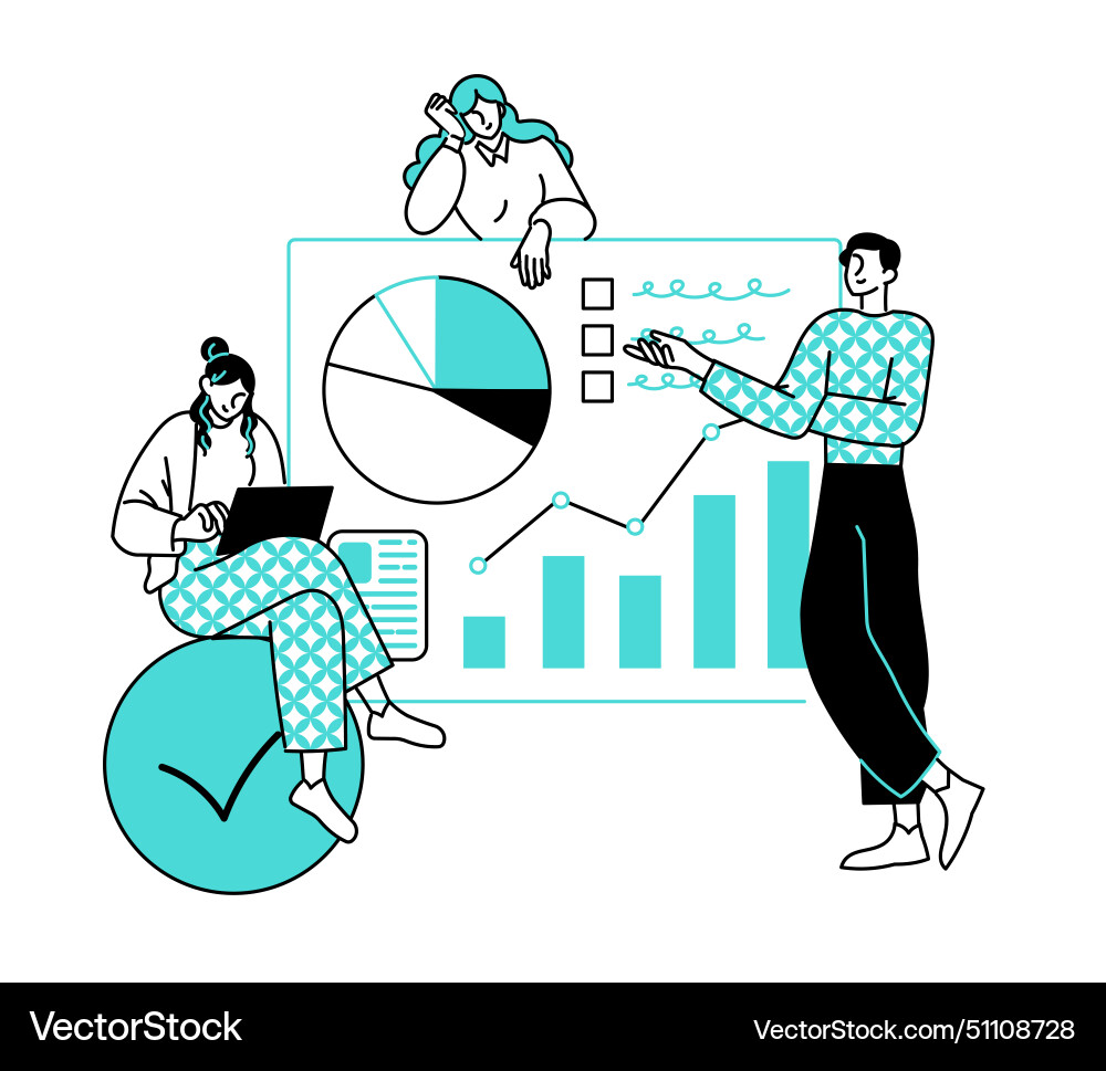 People work with information data Royalty Free Vector Image