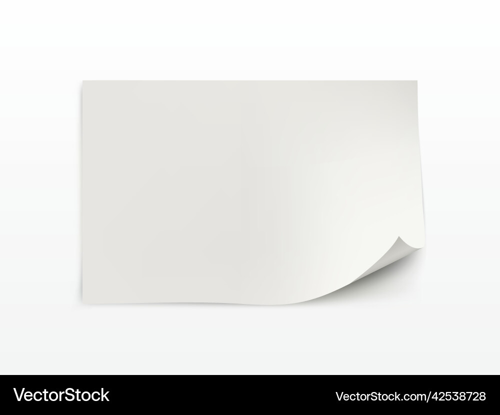 Realistic horizontal sheet of paper a4 size Vector Image