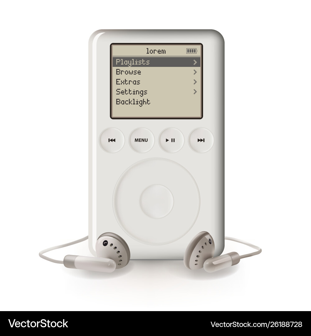 Realistic mp3 music player gadget Royalty Free Vector Image