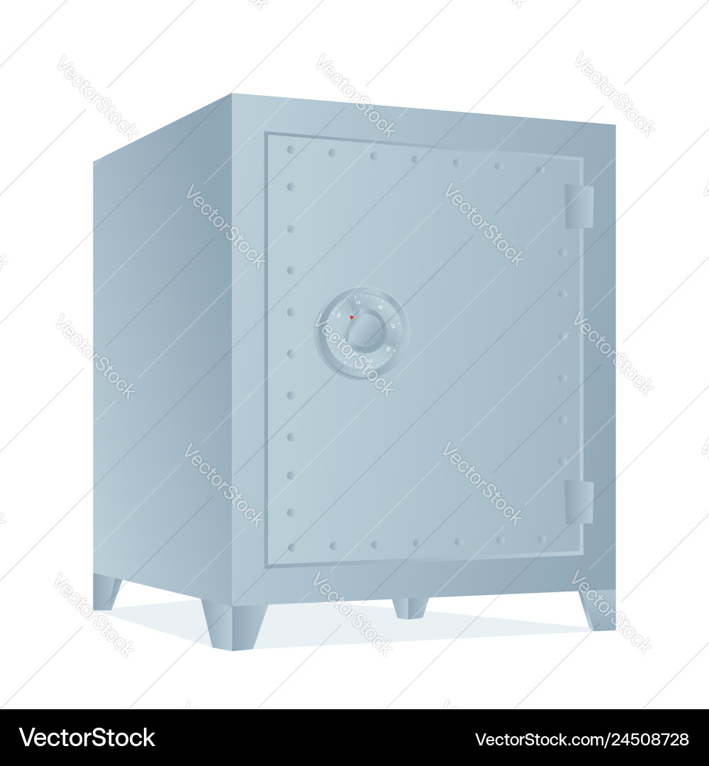 Silver Bank Safe with Lock Royalty Free Vector Image