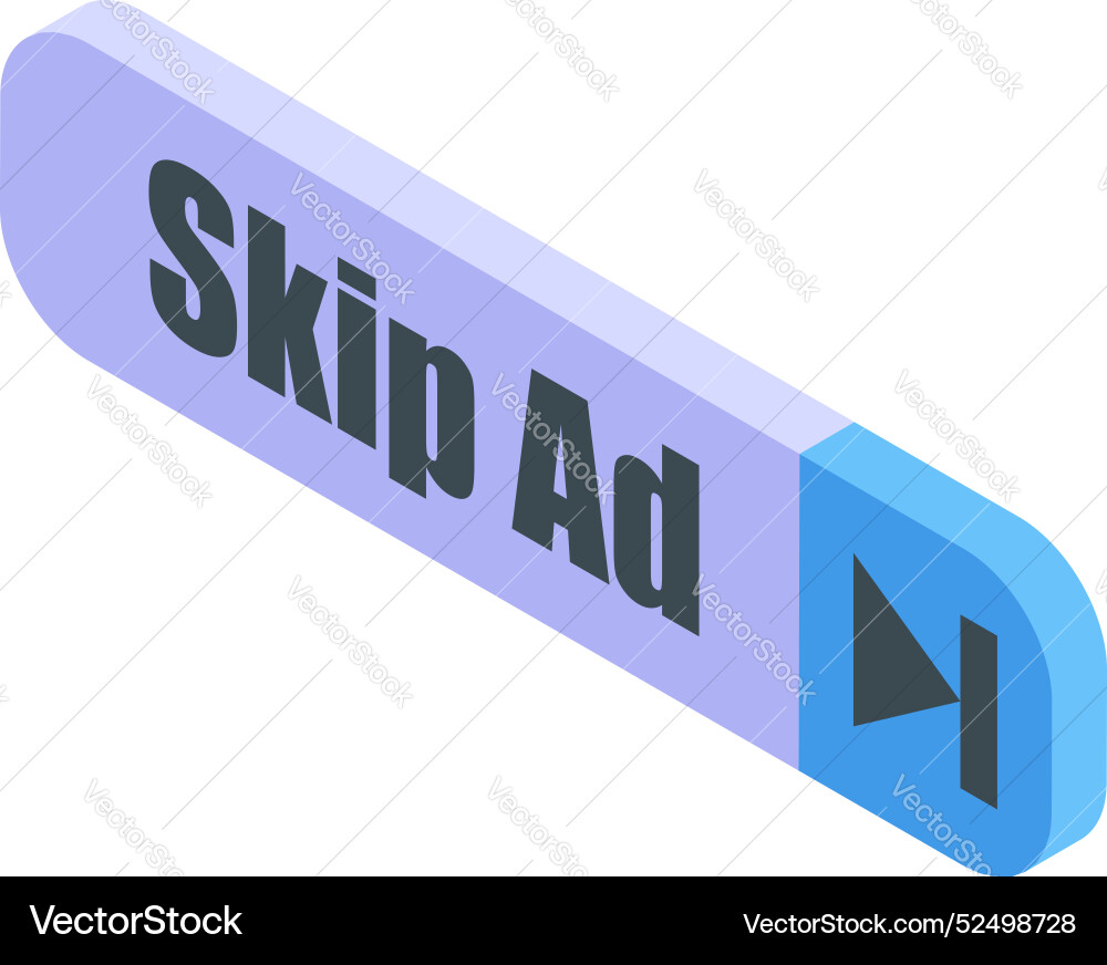 Skip ad button is enabling user to avoid watching Vector Image