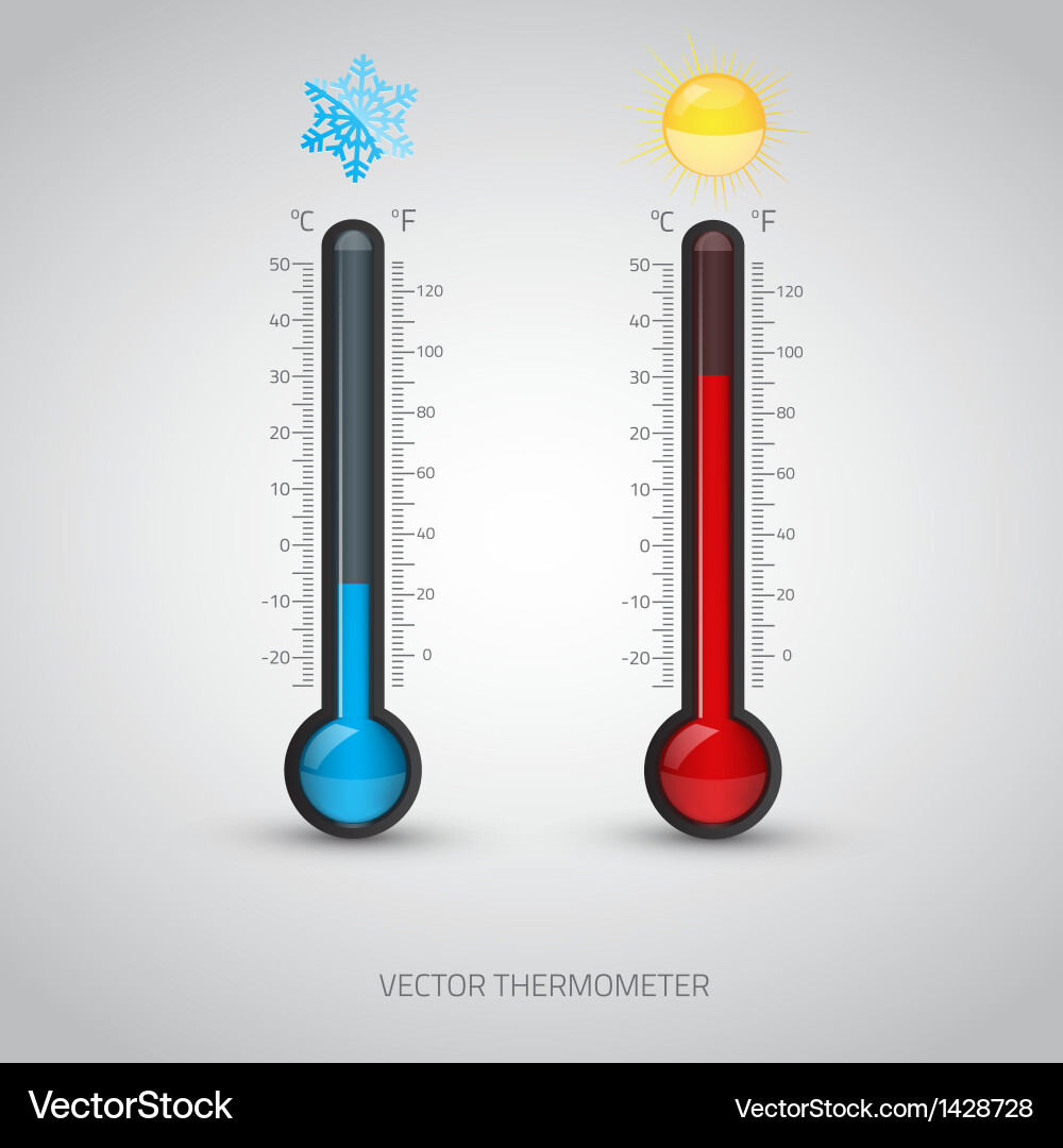 Thermometer Icon - Hot and Cold Royalty Free Vector Image