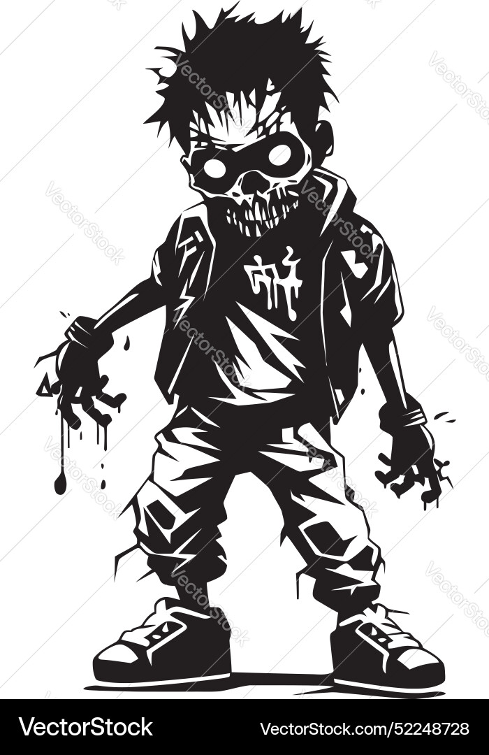 Undead heirs black icon design for scary zombie Vector Image