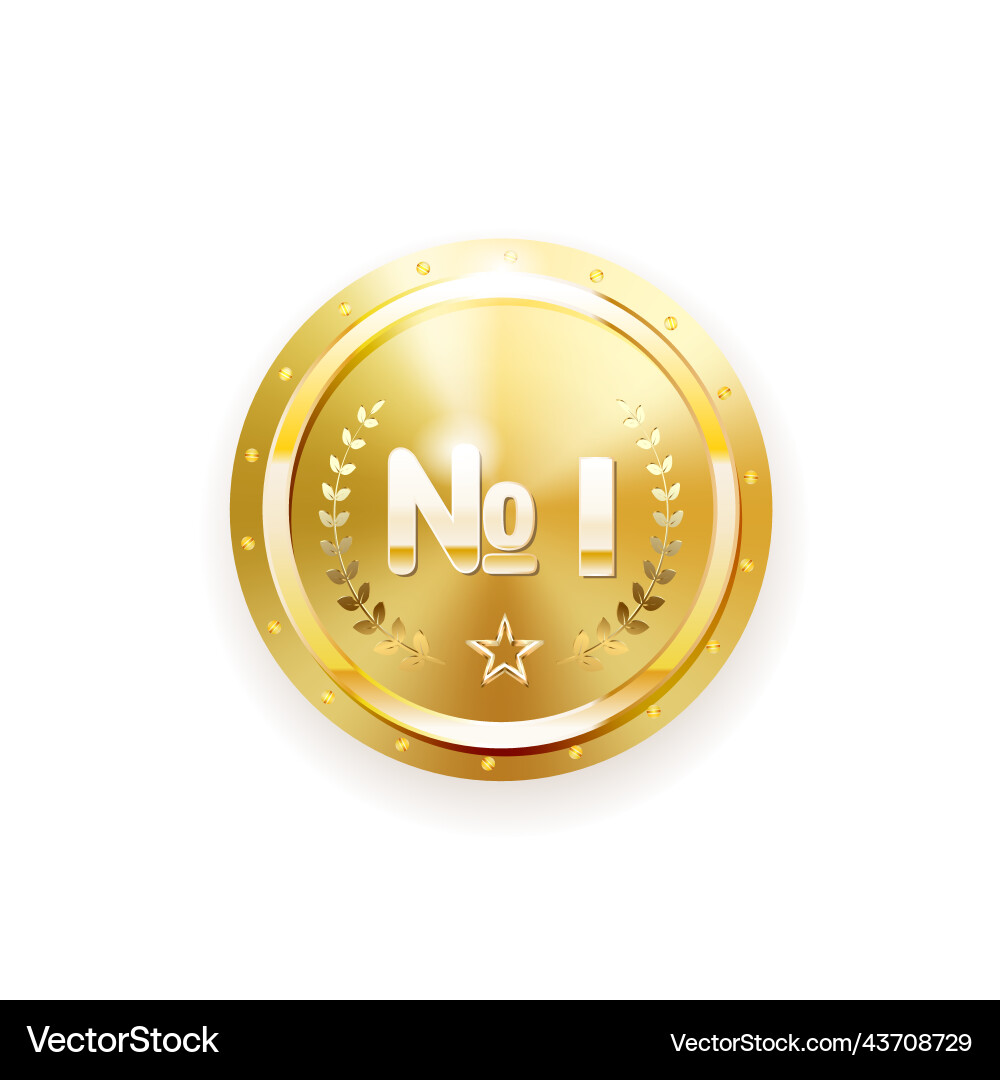 Beautiful golden winner no1 label Royalty Free Vector Image