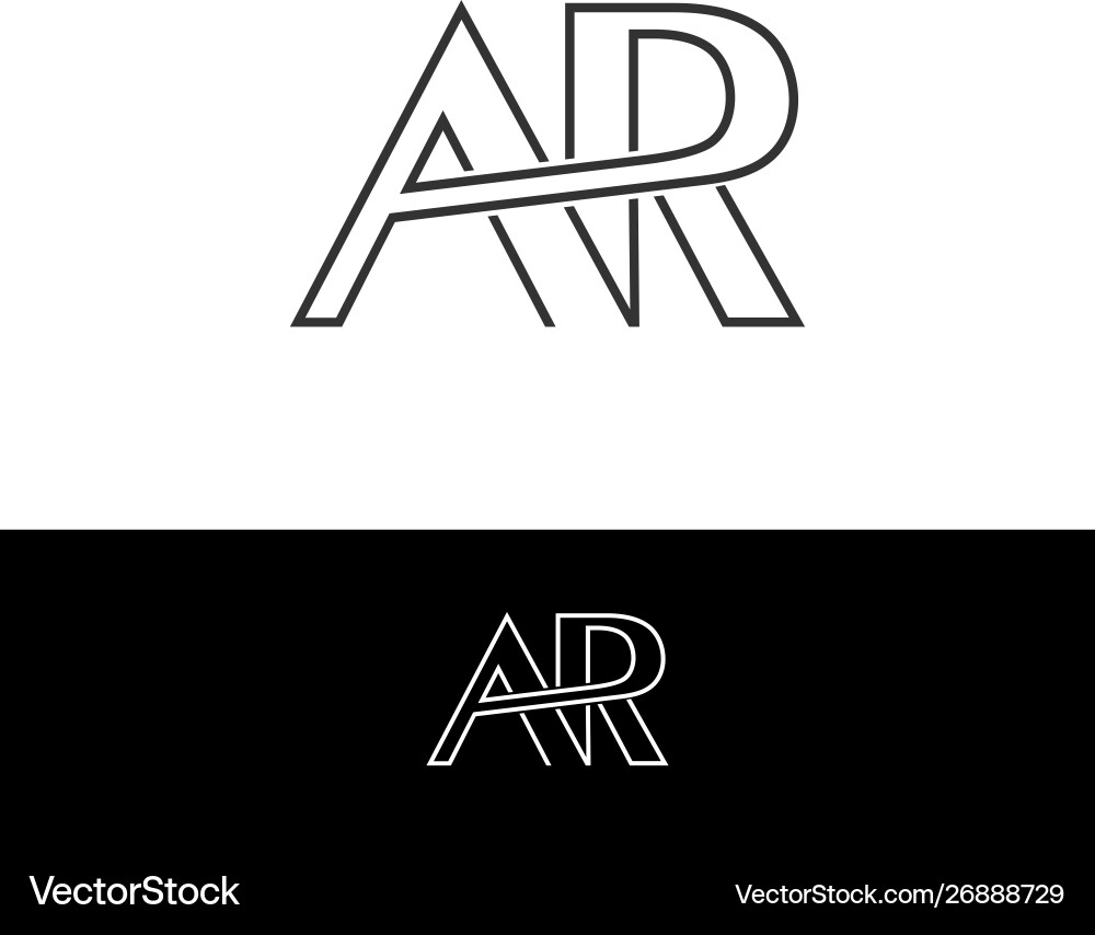 Creative letter ar logo Royalty Free Vector Image