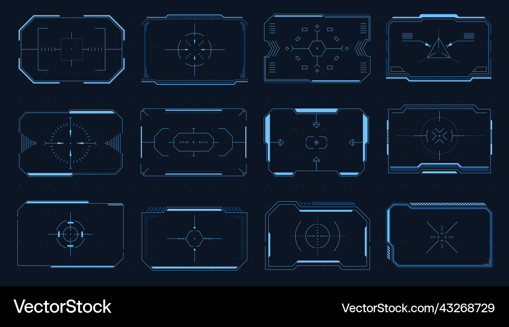 Hud square target futuristic user interface Vector Image