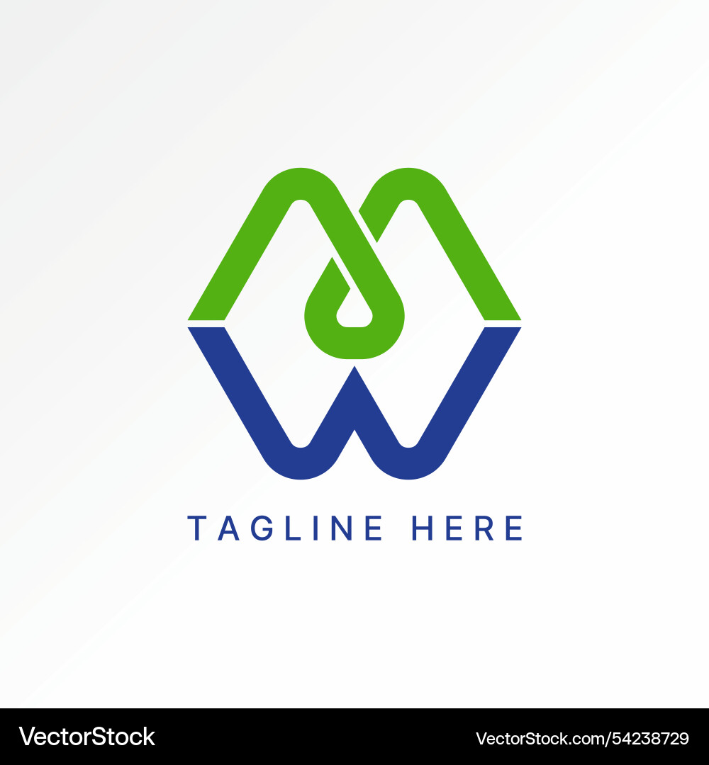 Initial m or mw font infinity flip top down Vector Image