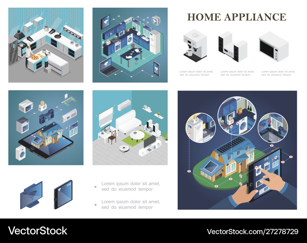 Isometric smart home composition Royalty Free Vector Image