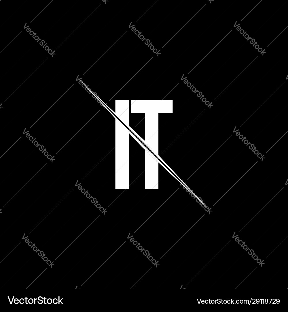 It logo monogram with slash style design template Vector Image