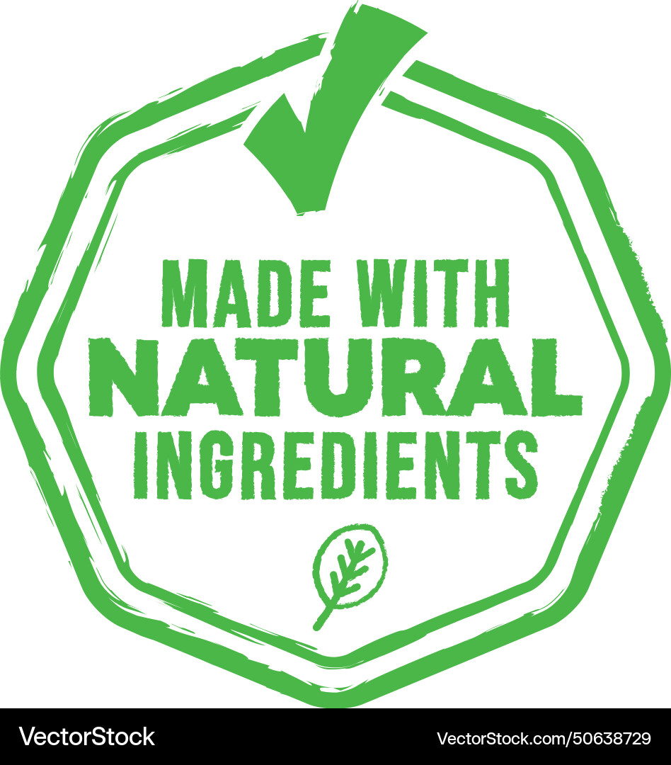 Made with natural ingredients Royalty Free Vector Image