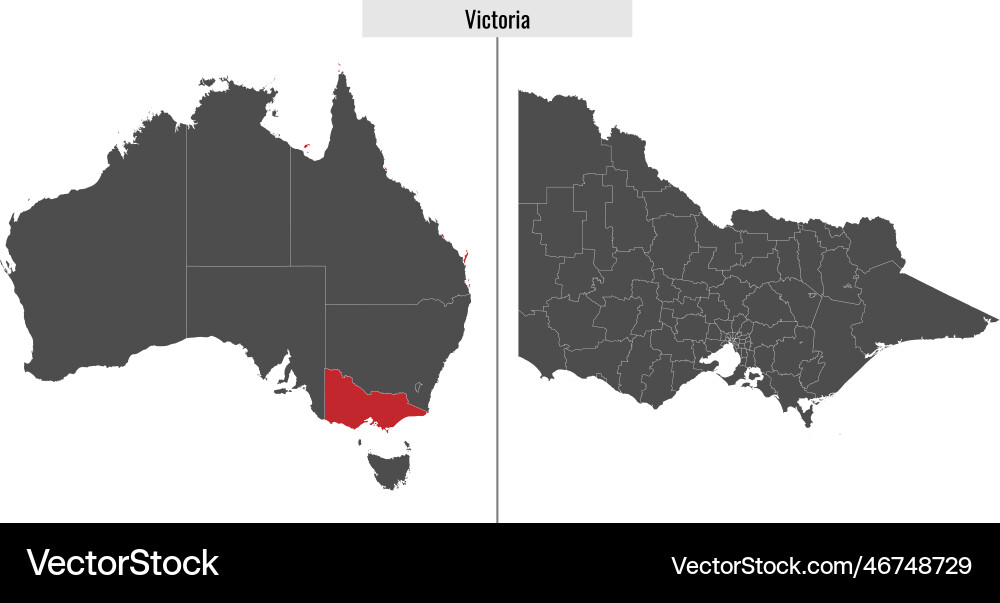 Map of victoria state australia Royalty Free Vector Image