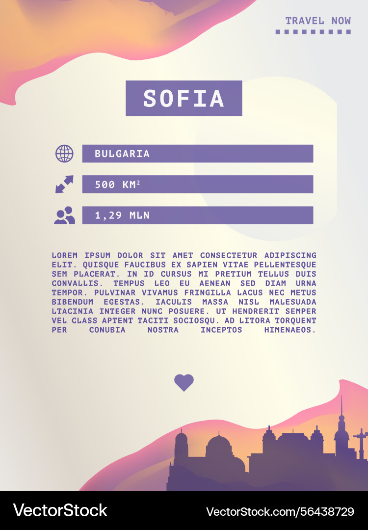 Sofia bulgaria infographics brochure layout guide Vector Image
