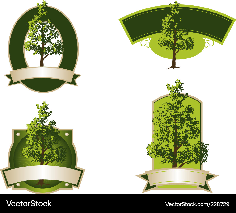 Tree labels Royalty Free Vector Image - VectorStock