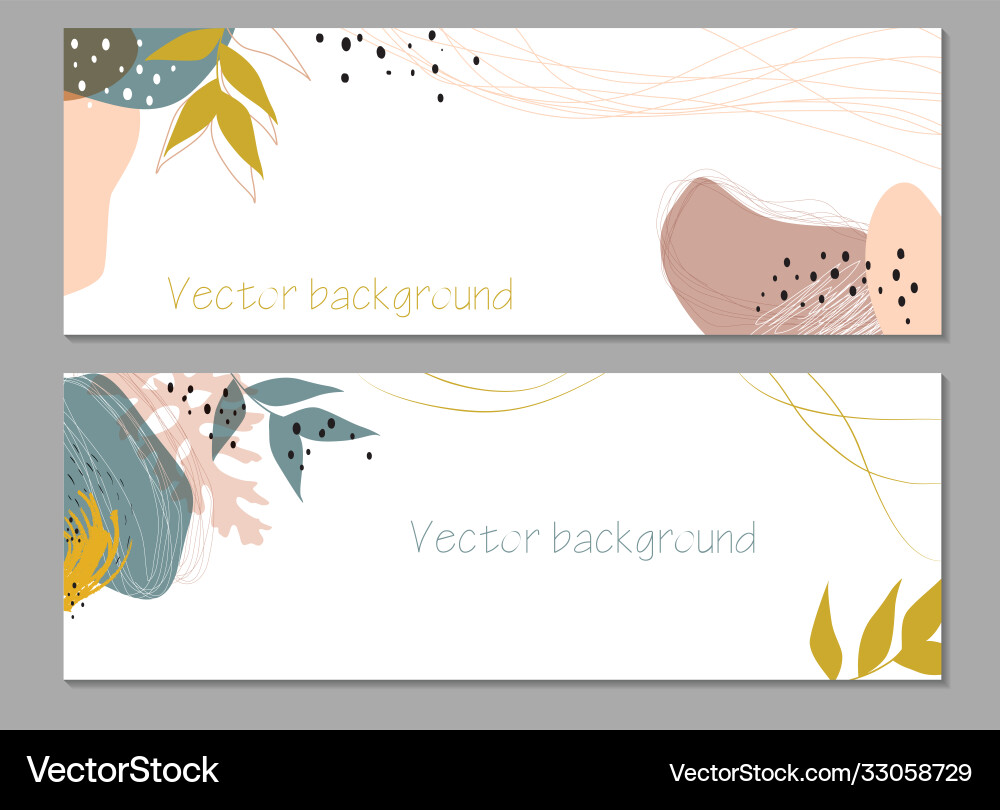 Trendy abstract floral autumn horizontal template Vector Image