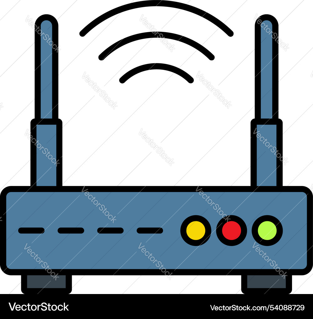 Wifi router line filled icon design Royalty Free Vector