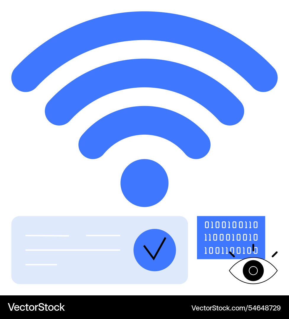 Funksignal mit Prüfzeichen Binärcode Lizenzfreier Vektor