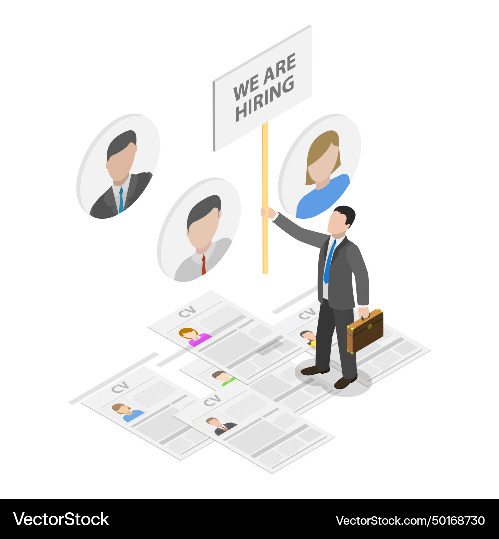 3d isometric flat of human Royalty Free Vector Image