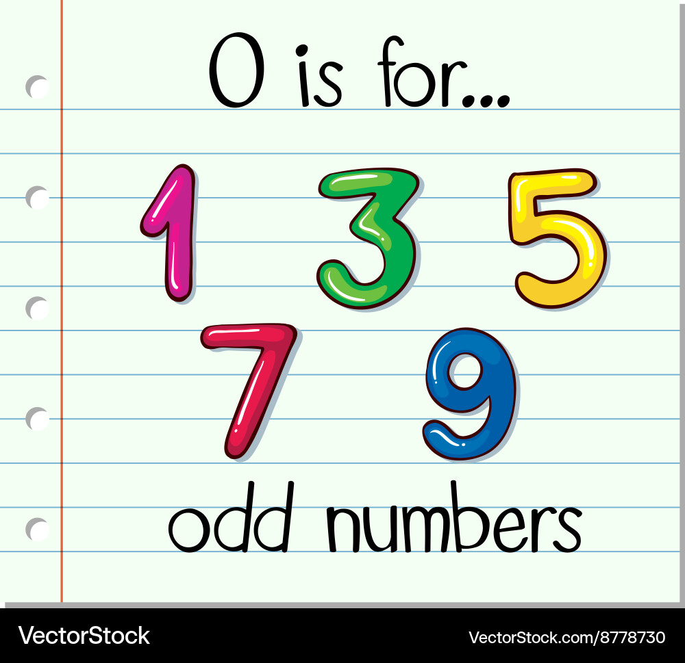 Alphabet o is for odd numbers Royalty Free Vector Image