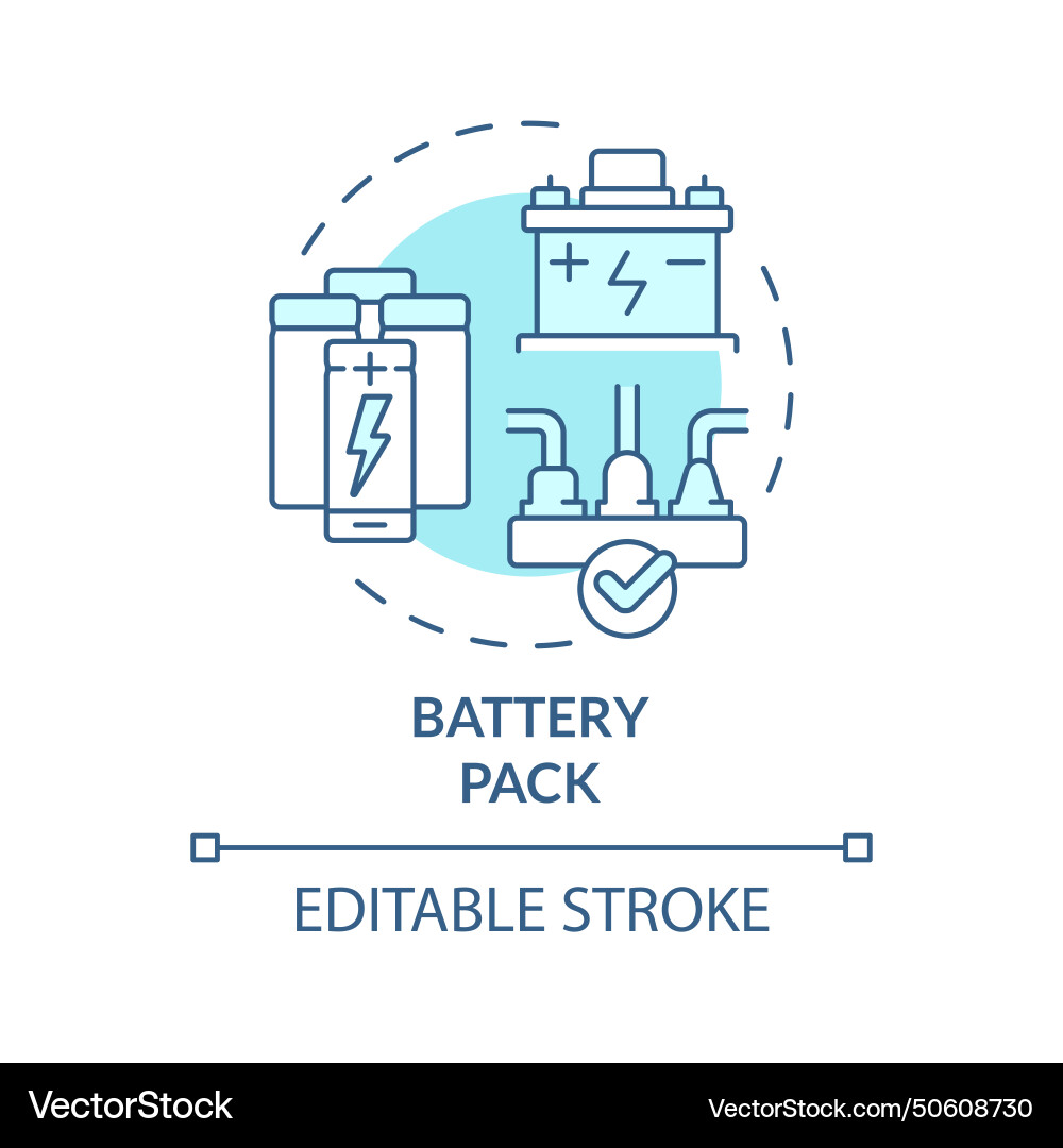 Battery pack soft blue concept icon Royalty Free Vector