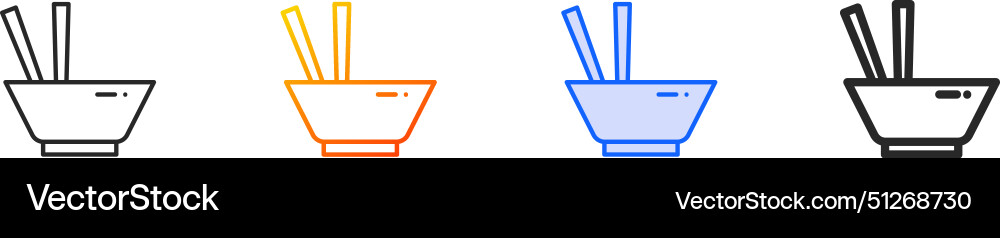 Bowl iconthin linear gradient blue stroke Vector Image