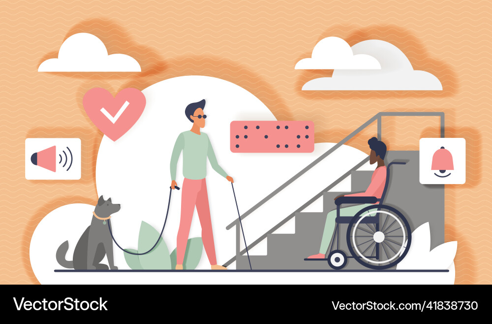 Care for people with physical disability free Vector Image