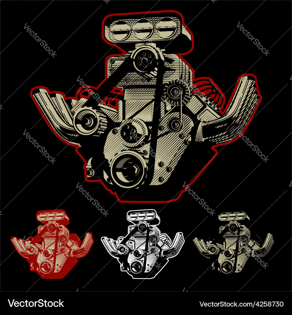 Cartoon turbo engine Royalty Free Vector Image