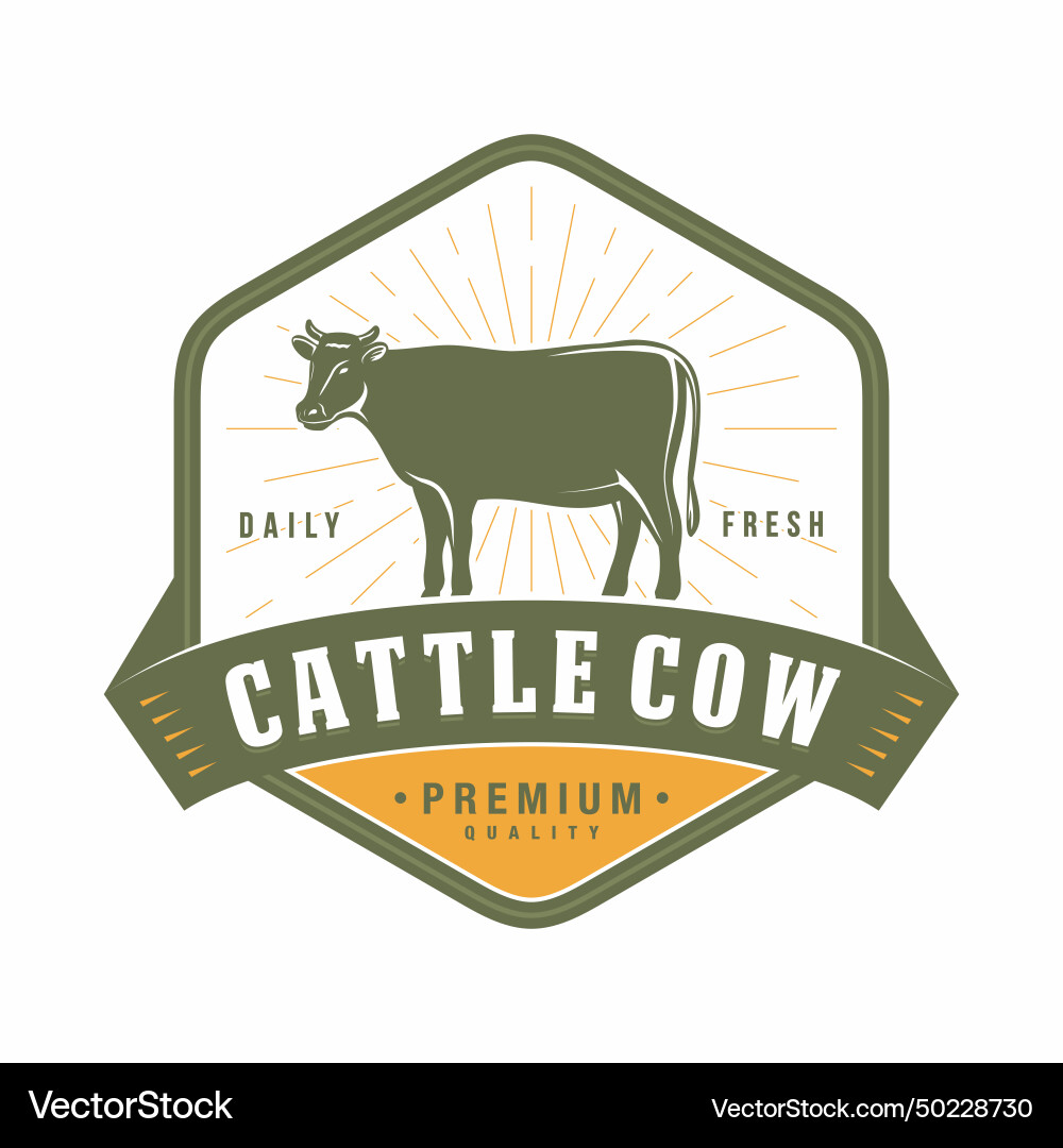 Cattle farm logo design template Royalty Free Vector Image