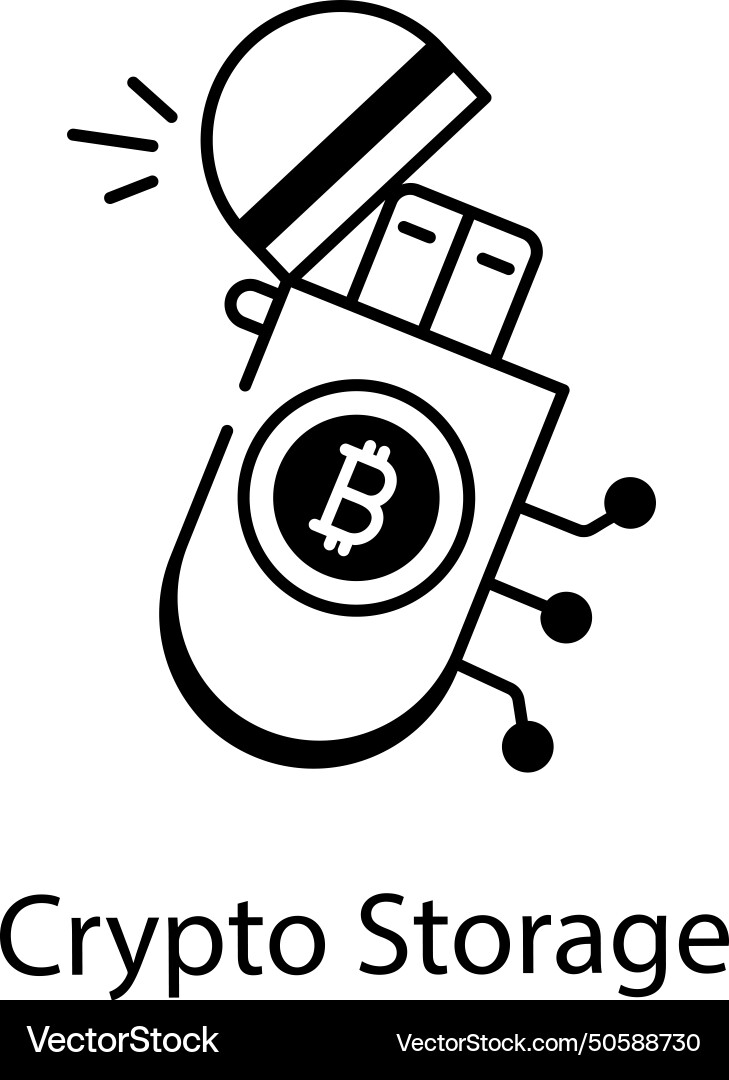 Crypto market linear icon Royalty Free Vector Image