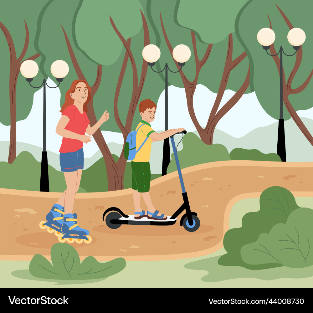 Family activities flat background Royalty Free Vector Image
