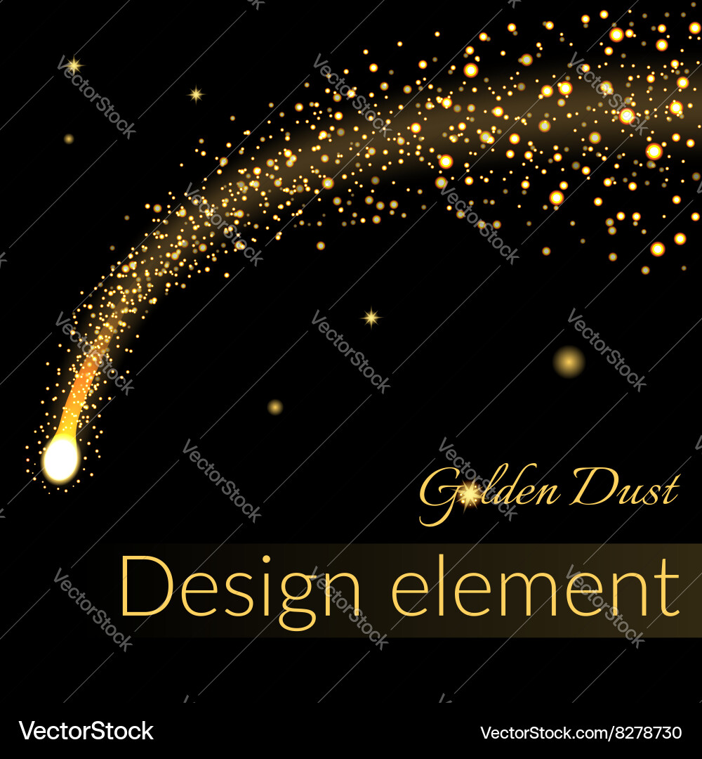Golden sparkling falling star 2 Royalty Free Vector Image