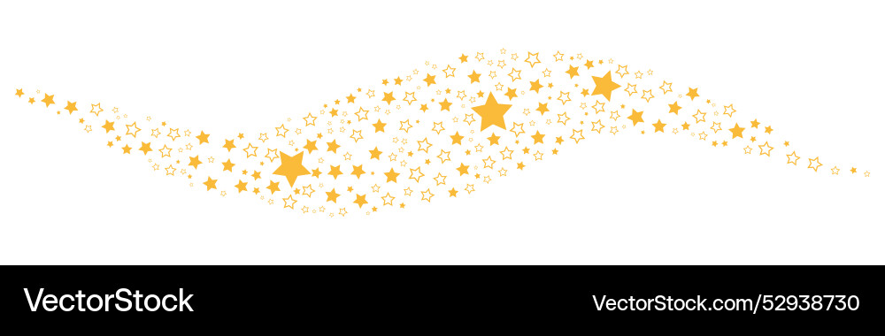 Golden star confetti border Royalty Free Vector Image