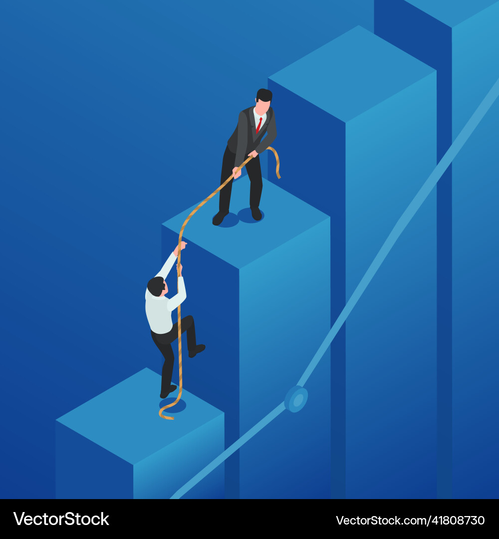 Leadership pulling up composition Royalty Free Vector Image