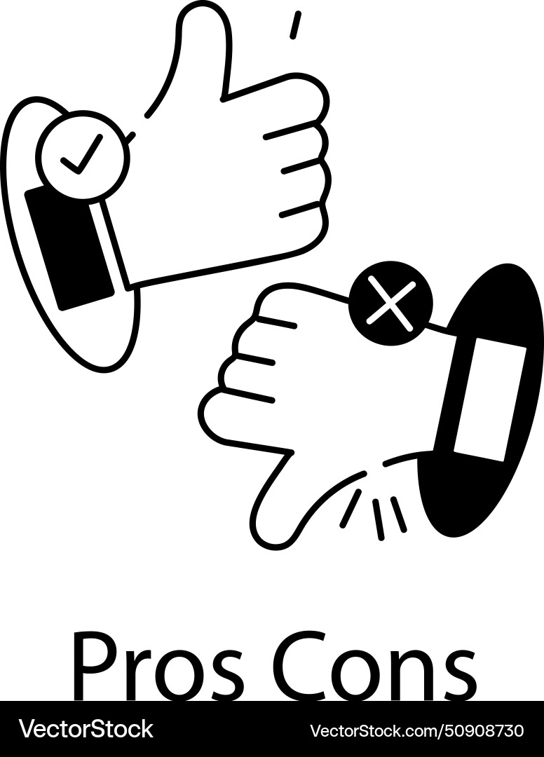 Pros cons Royalty Free Vector Image - VectorStock