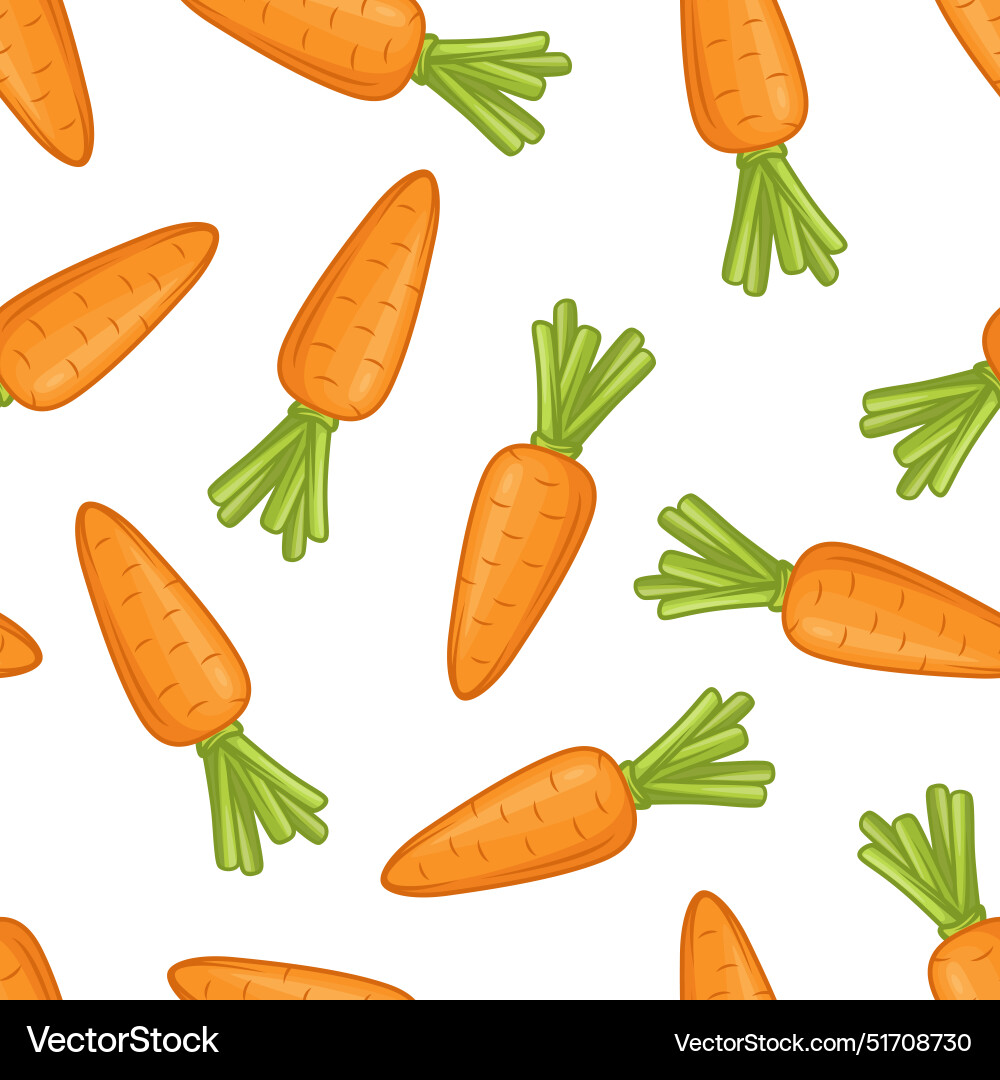 Seamless cute pattern cartoon flat carrots Vector Image