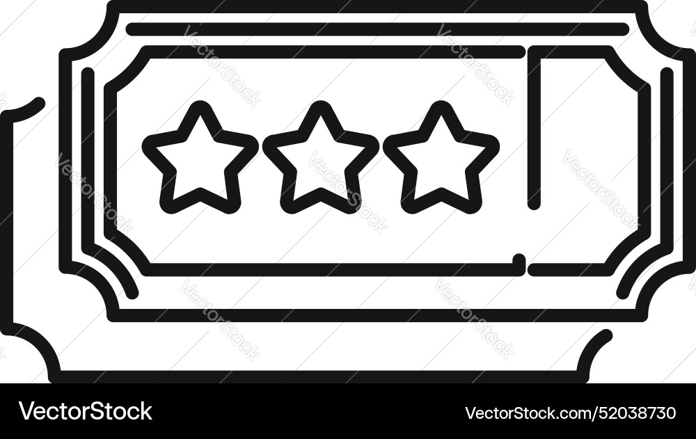 Three stars ticket representing feedback Vector Image