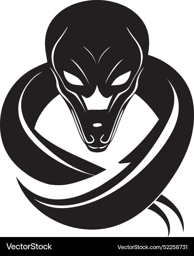 Abstract viper glyph black serpent sh Royalty Free Vector