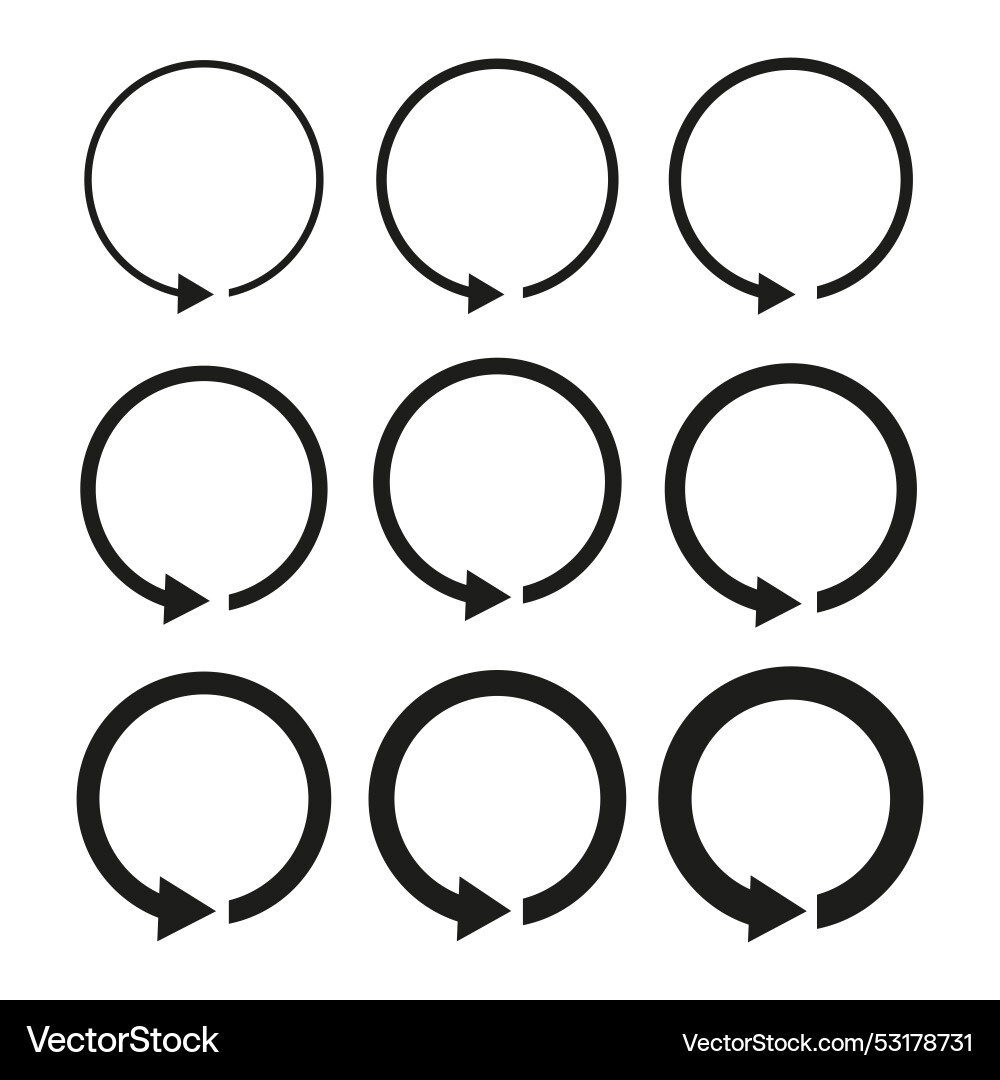 Circular arrows motion icon set Royalty Free Vector Image