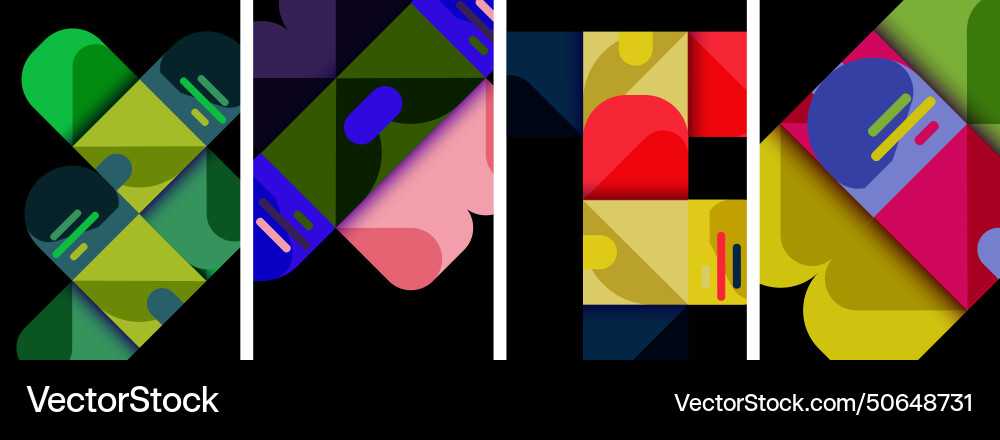 Geometric colorful poster backgrounds with squares