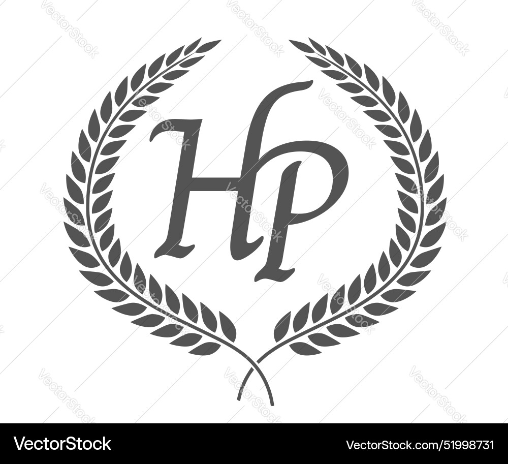 Initial letter h and p hp monogram logo design Vector Image