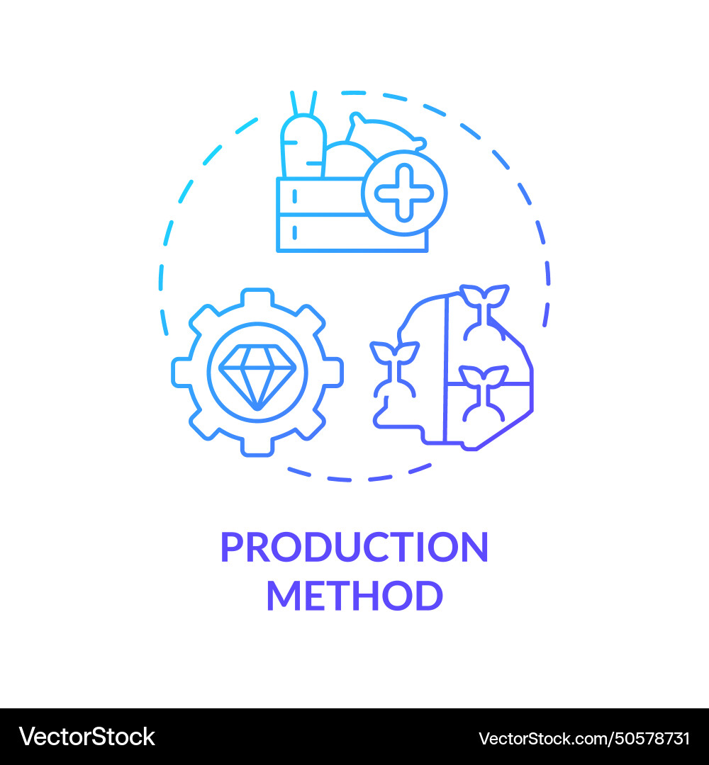Production method blue gradient concept icon Vector Image