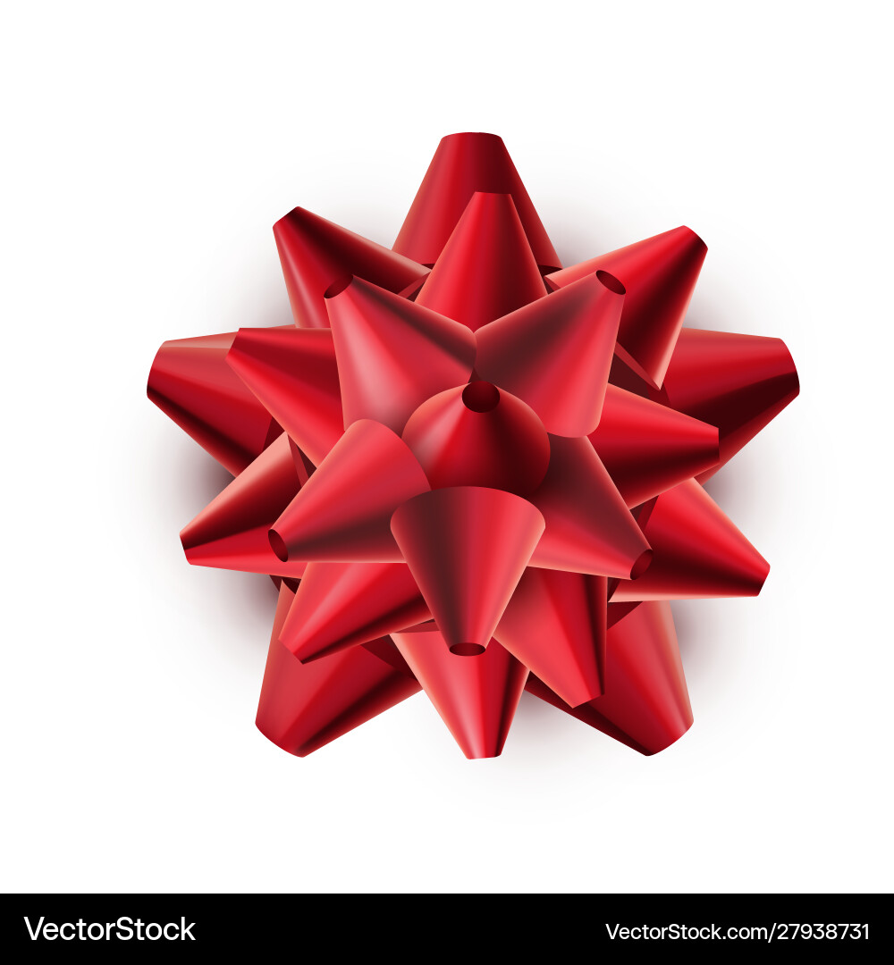 Red shiny gift bow isolated on white background Vector Image