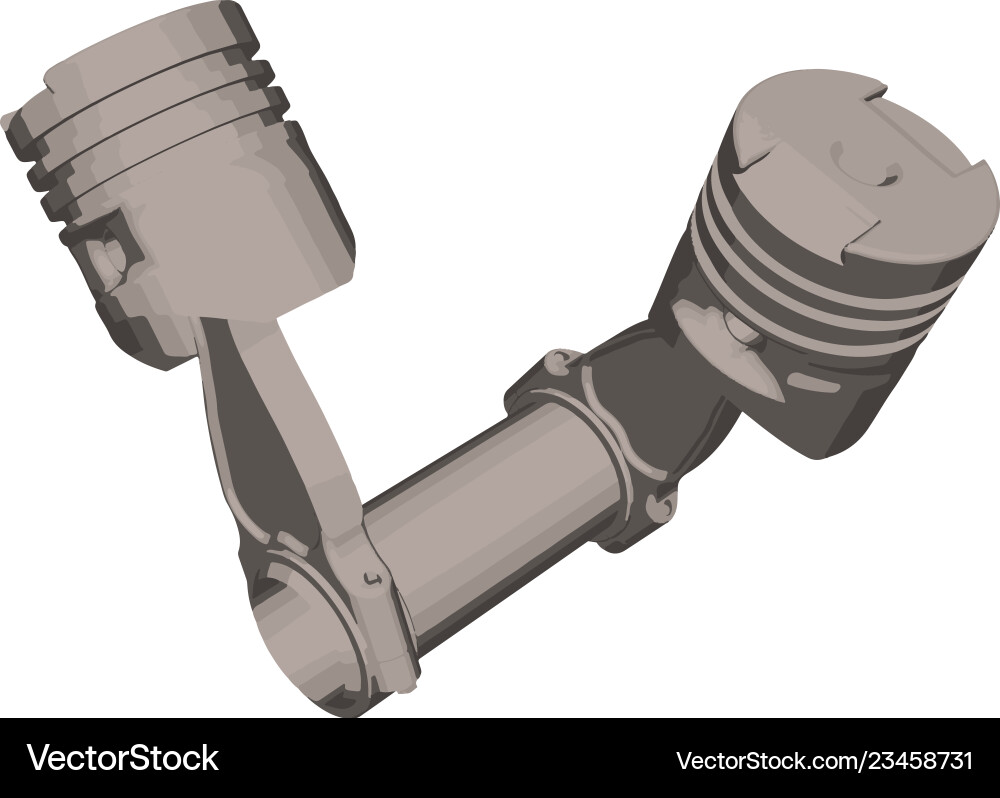 Two gray pistons on a white Royalty Free Vector Image