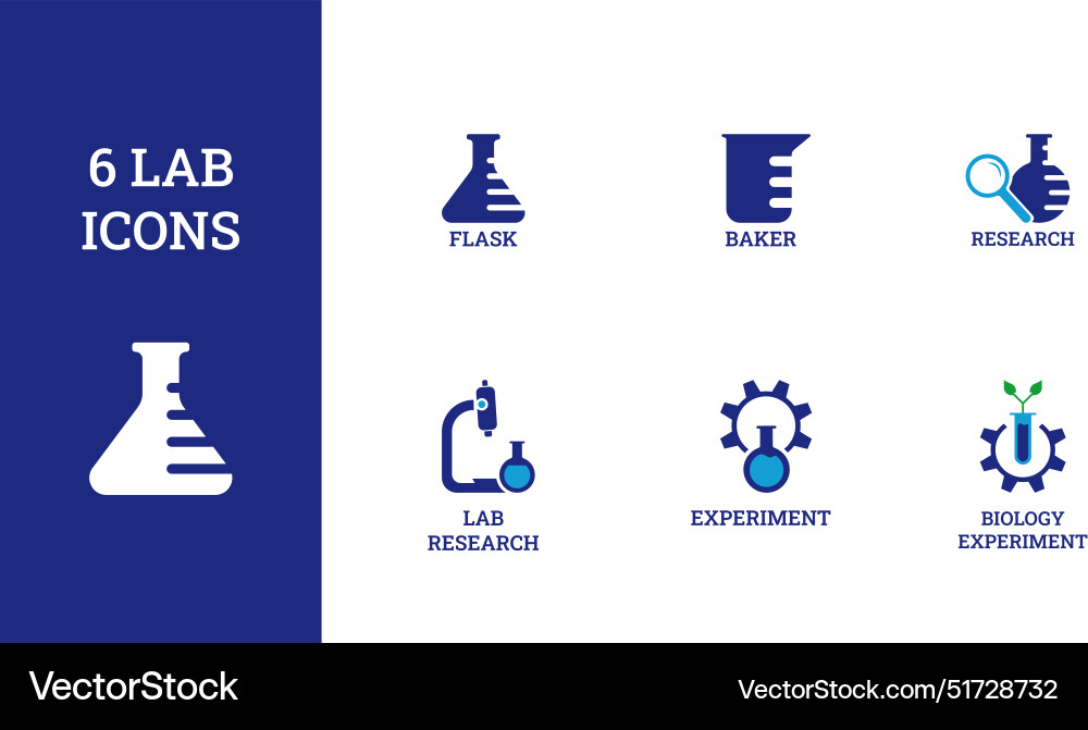 6 Lab Icons Royalty Free Vector Image Vectorstock